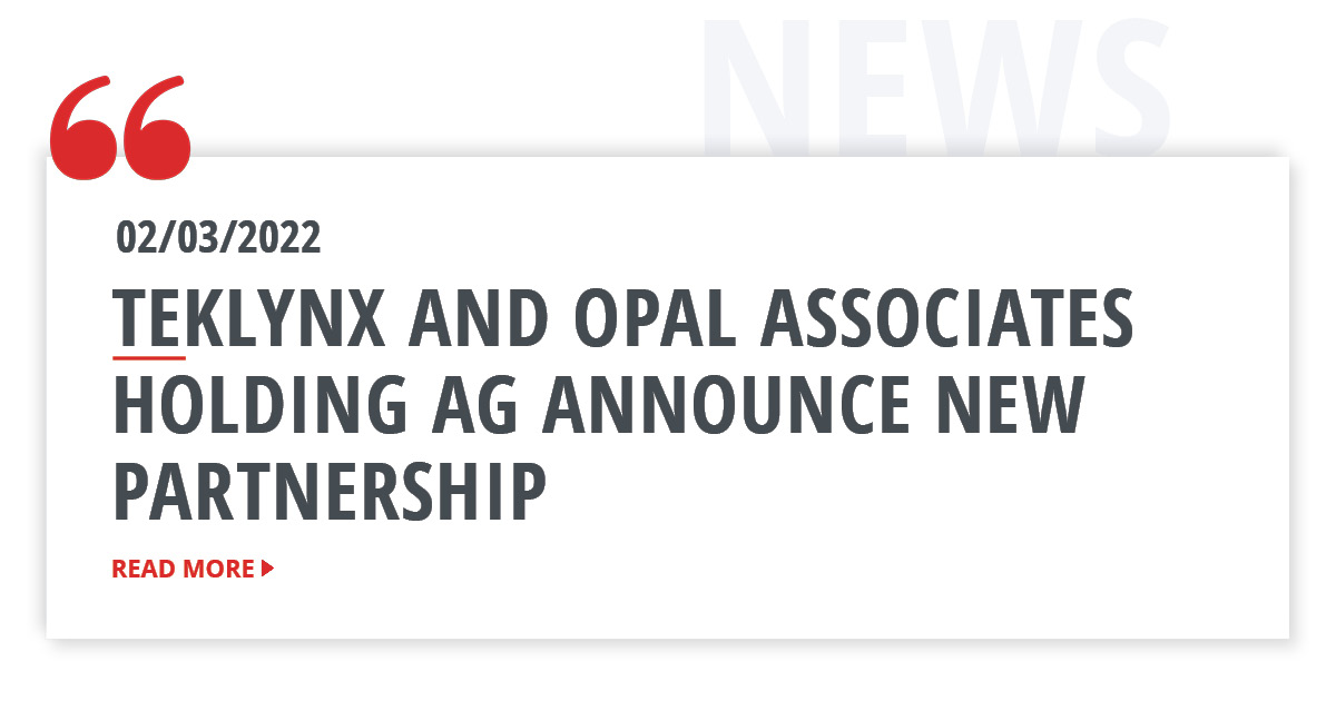 Teklynx And Opal Associates Holding Ag Announce New Partnership